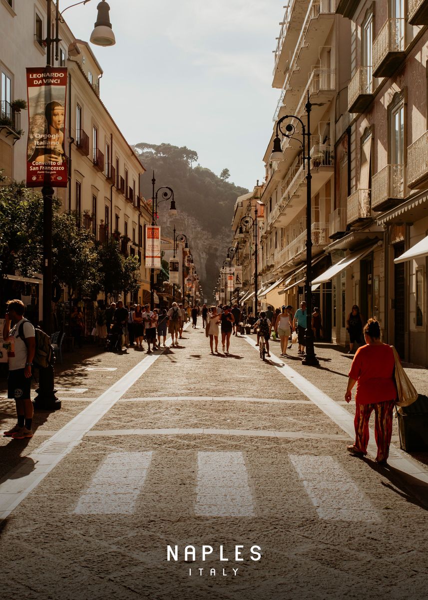 'Naples ' Poster, picture, metal print, paint by Famous City | Displate