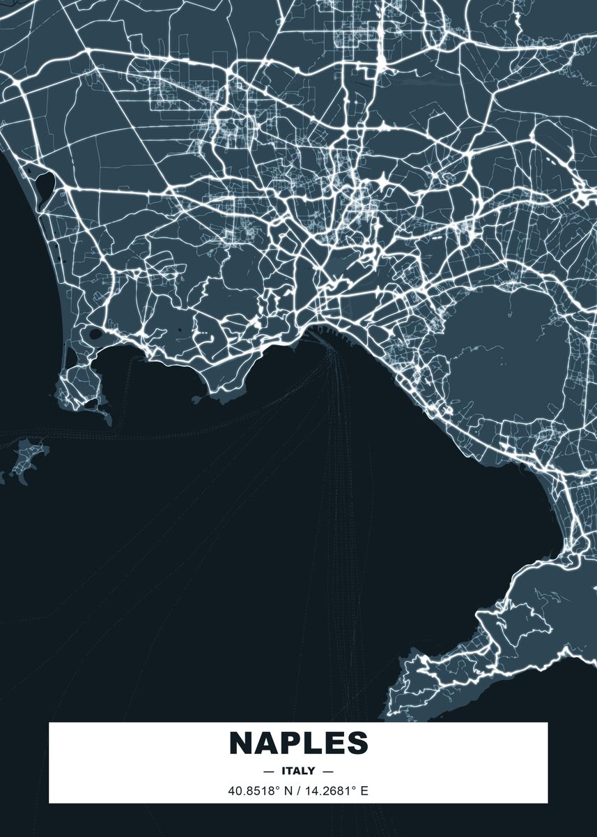 'Naples' Poster, picture, metal print, paint by Bo Kev | Displate