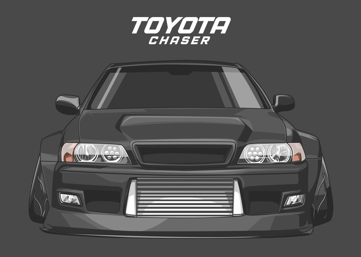 'TOYOTA CHASER JZX100 BLACK' Poster by capture art | Displate