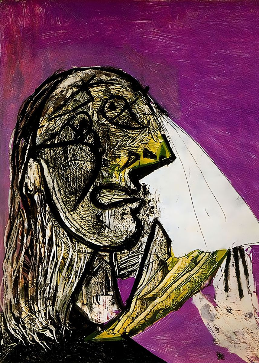 'crying woman 1937' Poster, picture, metal print, paint by Sloka | Displate