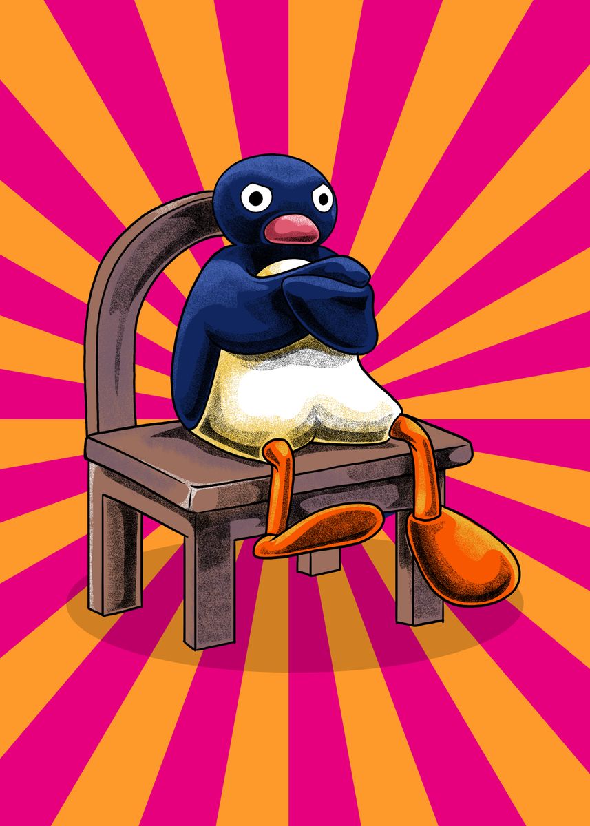 'Angry Pingu' Poster, picture, metal print, paint by Mikhaila Poster ...