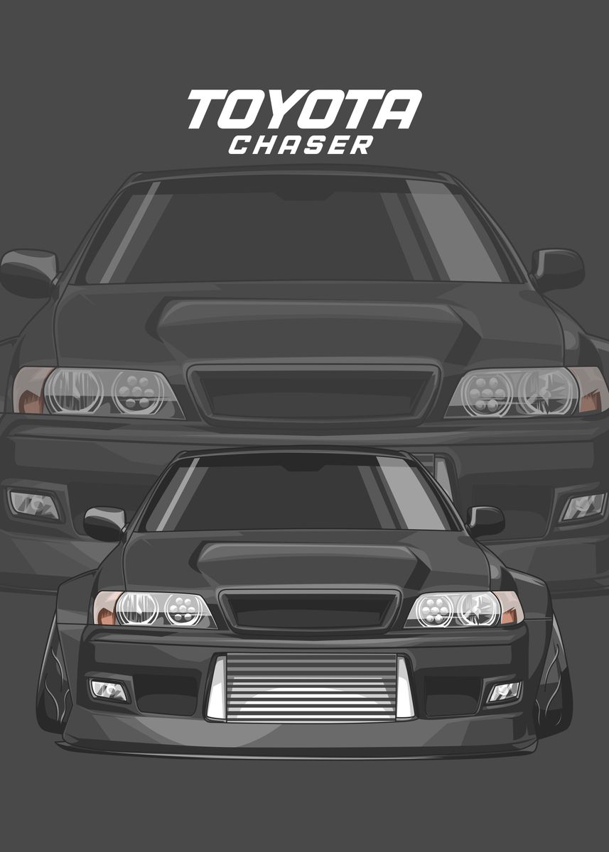 'TOYOTA CHASER JZX100 BLACK' Poster by capture art | Displate