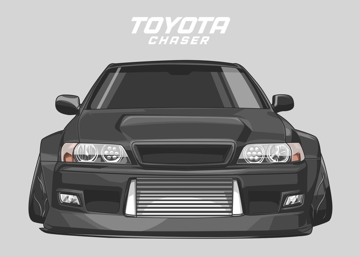 'TOYOTA CHASER JZX100 BLACK' Poster by capture art | Displate