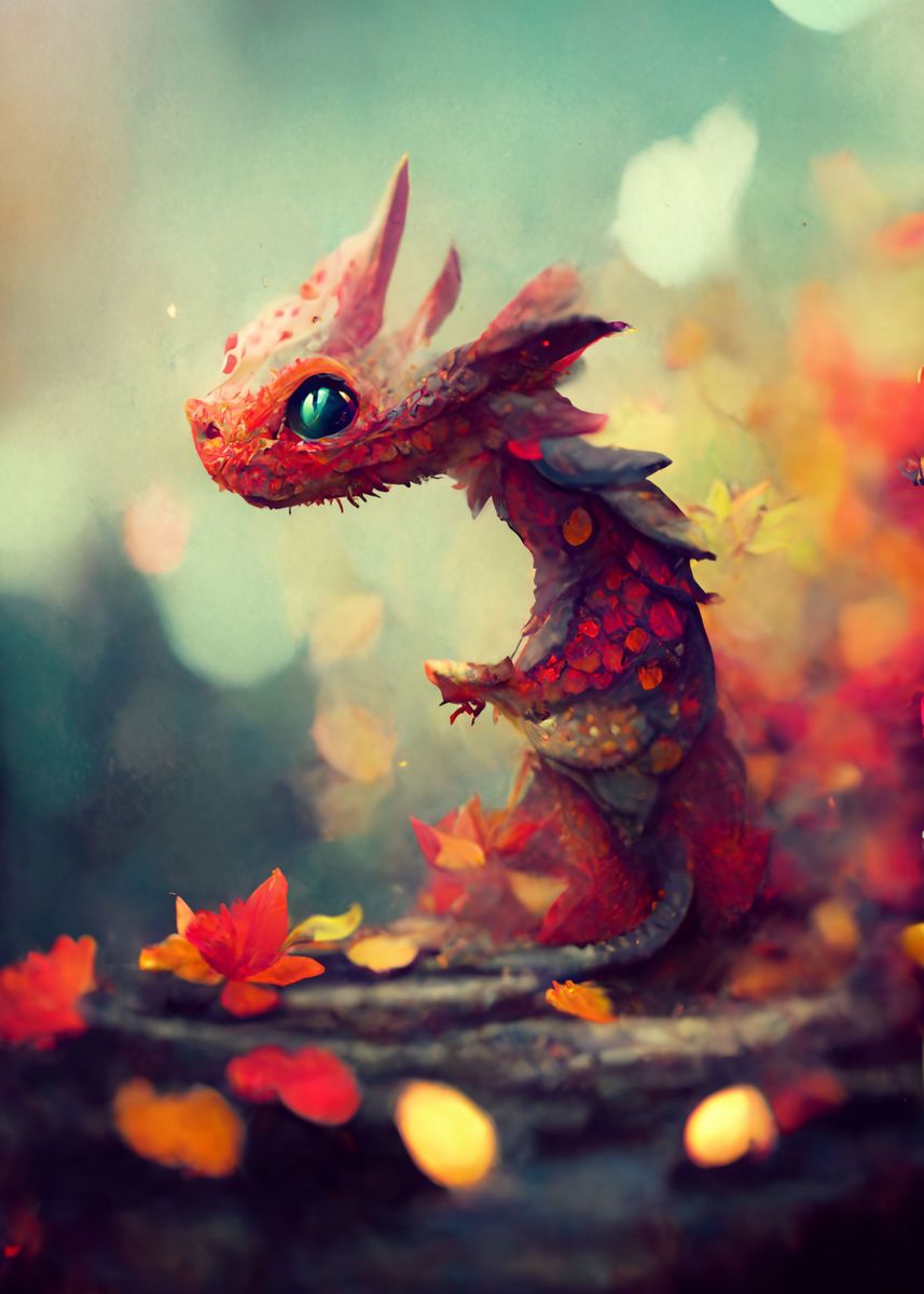 'mini draco' Poster, picture, metal print, paint by Jerhus | Displate