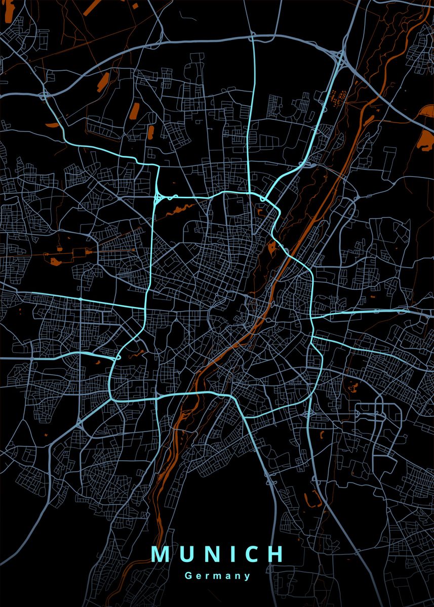 'Munich' Poster, picture, metal print, paint by Deeo | Displate