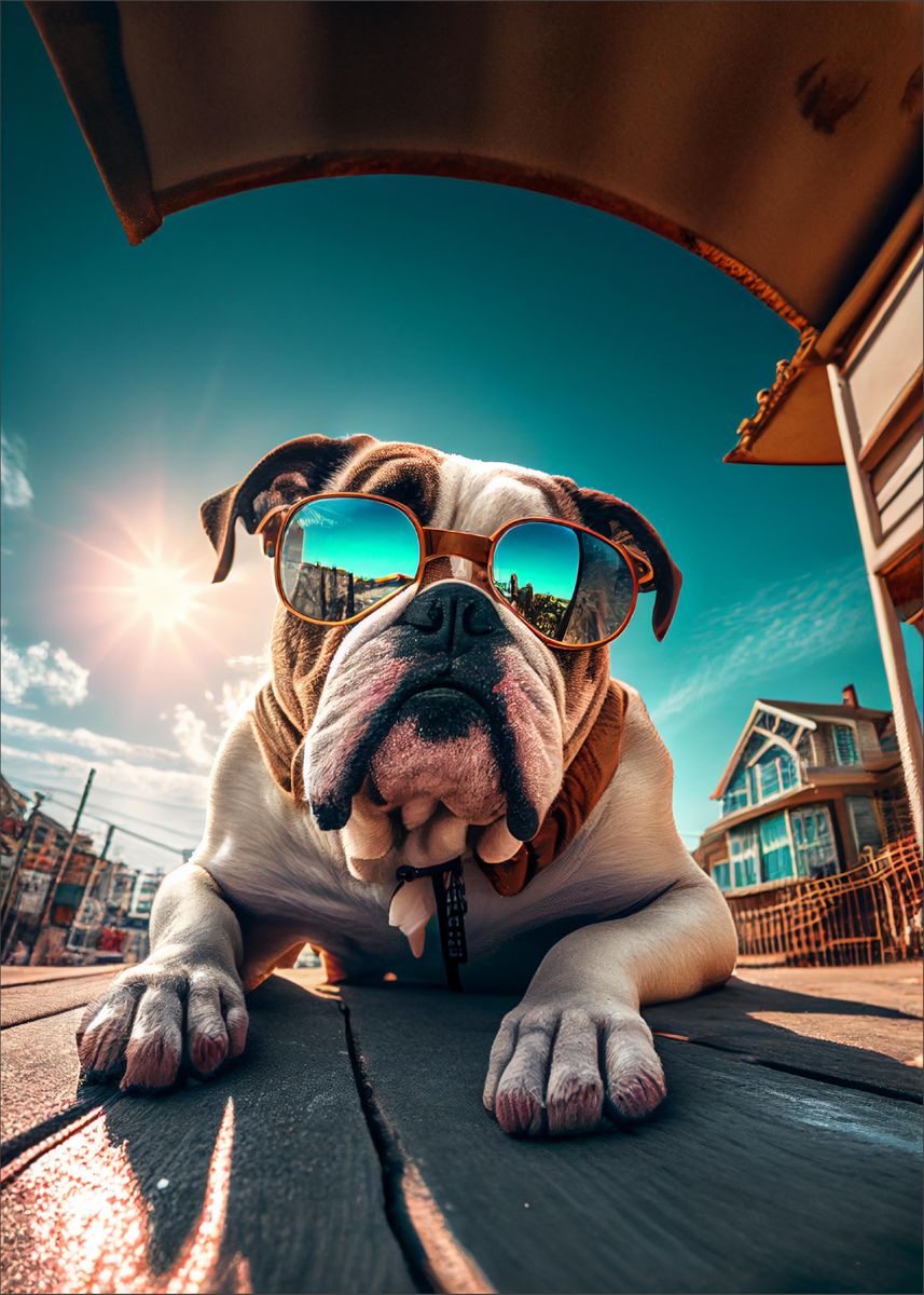 'Bulldog' Poster, picture, metal print, paint by Media Editing | Displate