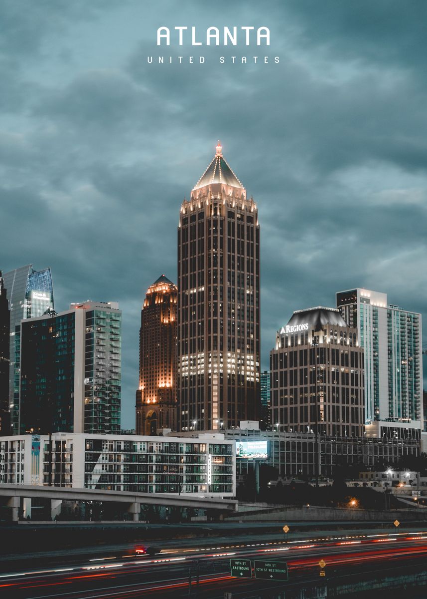 'Atlanta ' Poster, picture, metal print, paint by Big City | Displate