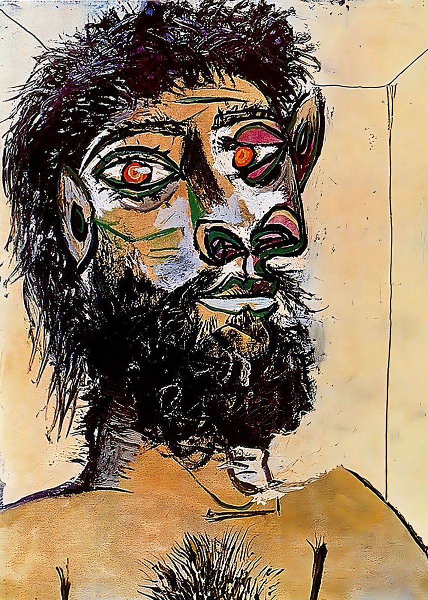 'fauns head 1938 by Picasso' Poster, picture, metal print, paint by ...