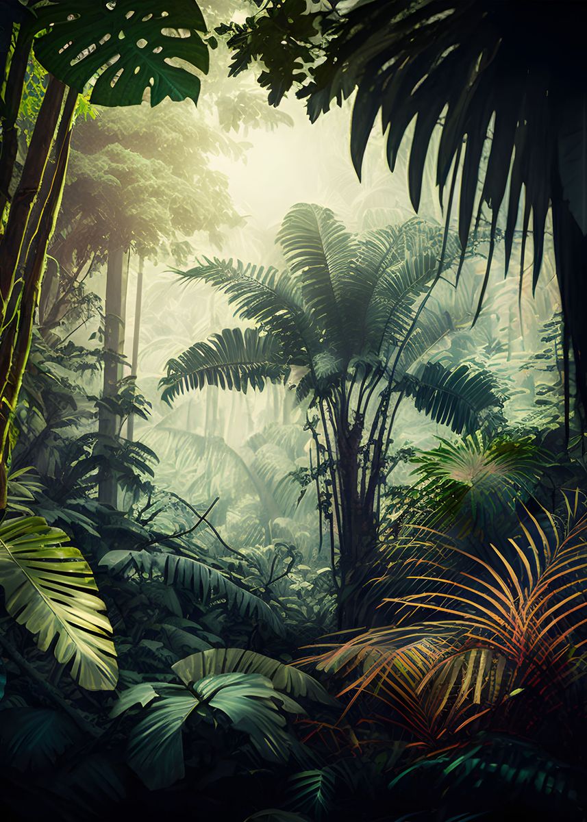 'Rainforest' Poster, picture, metal print, paint by Jai Kingsdale ...