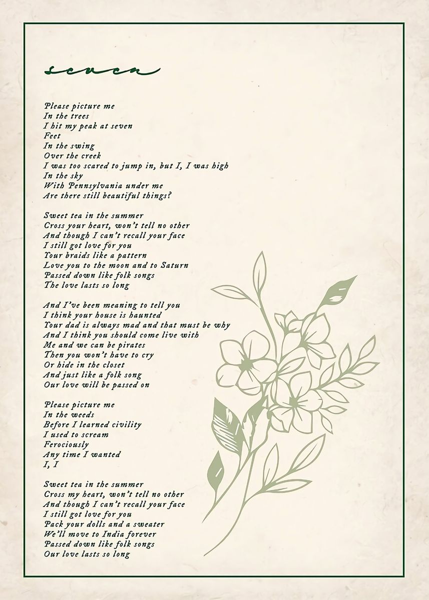 'seven lyric 1' Poster, picture, metal print, paint by Executive Clubs ...