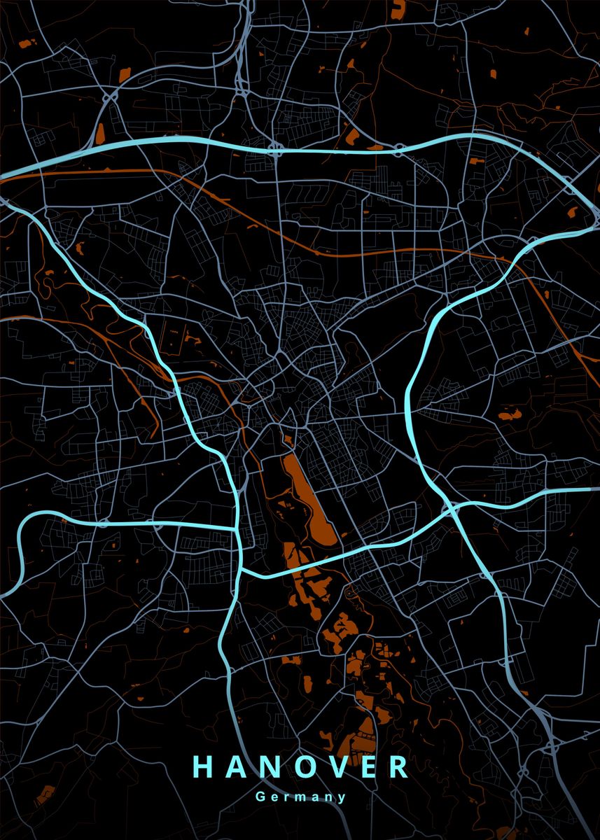 'Hanover' Poster, picture, metal print, paint by Deeo | Displate