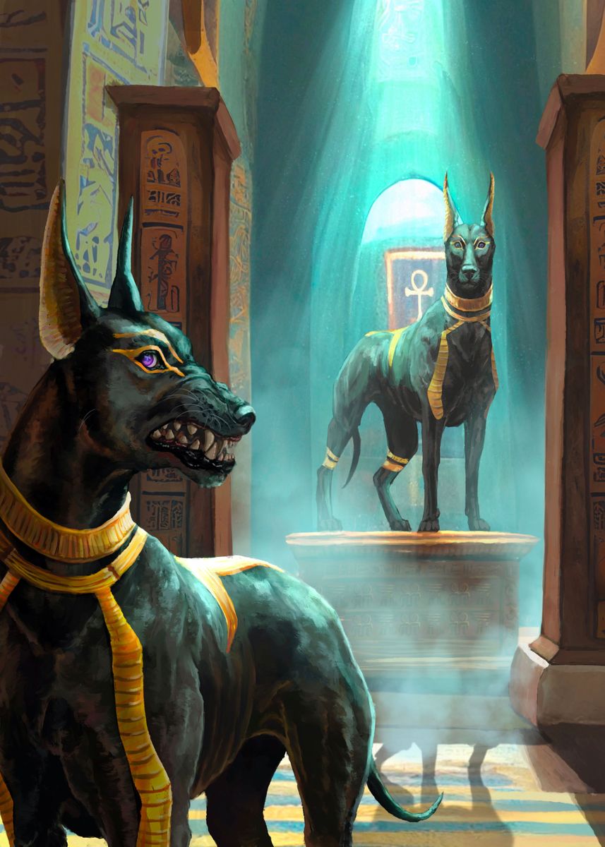 'The Guardians of Anubis' Poster, picture, metal print, paint by Louise ...