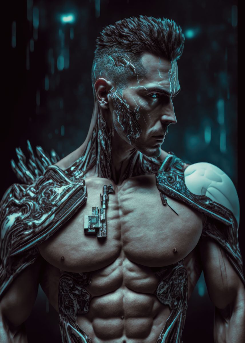 'Cyberpunk Prometheus' Poster, picture, metal print, paint by Sunrise ...
