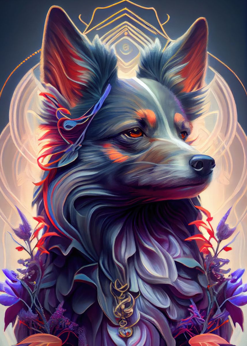 'Beautiful colorful Dog' Poster, picture, metal print, paint by Kingdom ...
