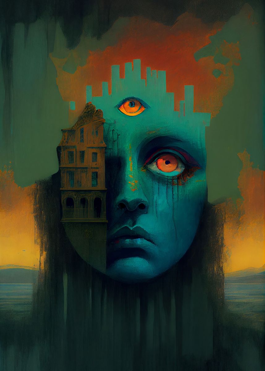 'Gaze' Poster, picture, metal print, paint by Polymath Prints | Displate