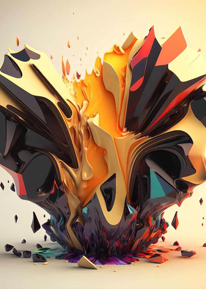 'Modern Digital Abstract' Poster by Brandon Achaibar | Displate