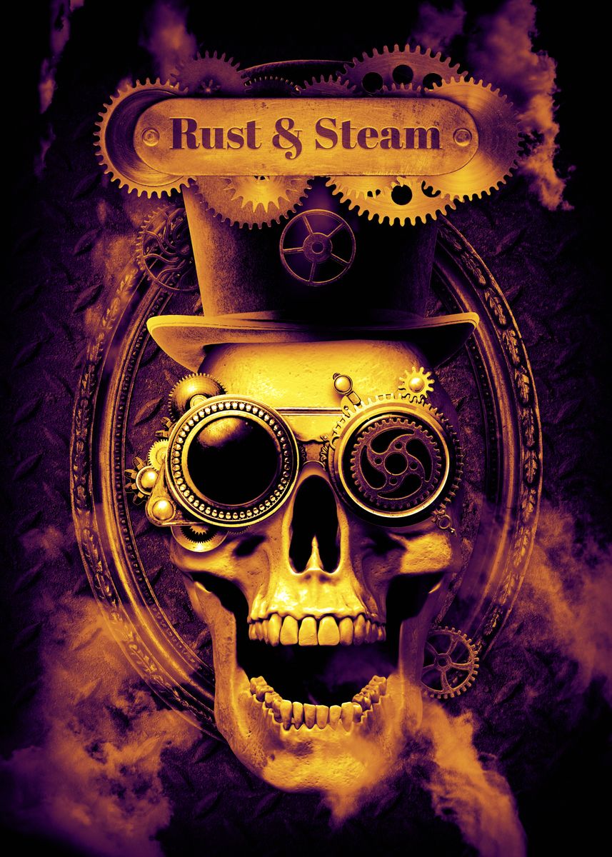 'Rust and Steam Skeleton' Poster, picture, metal print, paint by ...