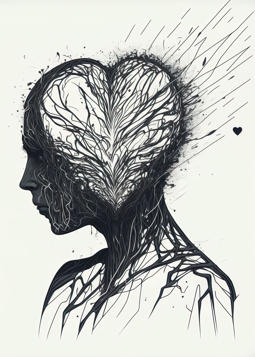 'Thinking With Your Heart' Poster, picture, metal print, paint by ...