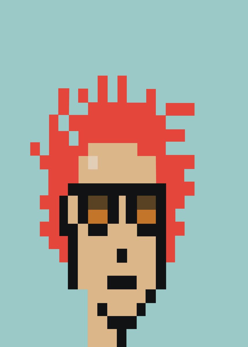 'cryptopunk' Poster, picture, metal print, paint by Selja Cute | Displate