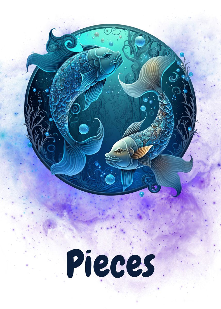 'Elegant Cosmos Zodian Sign' Poster, picture, metal print, paint by ...