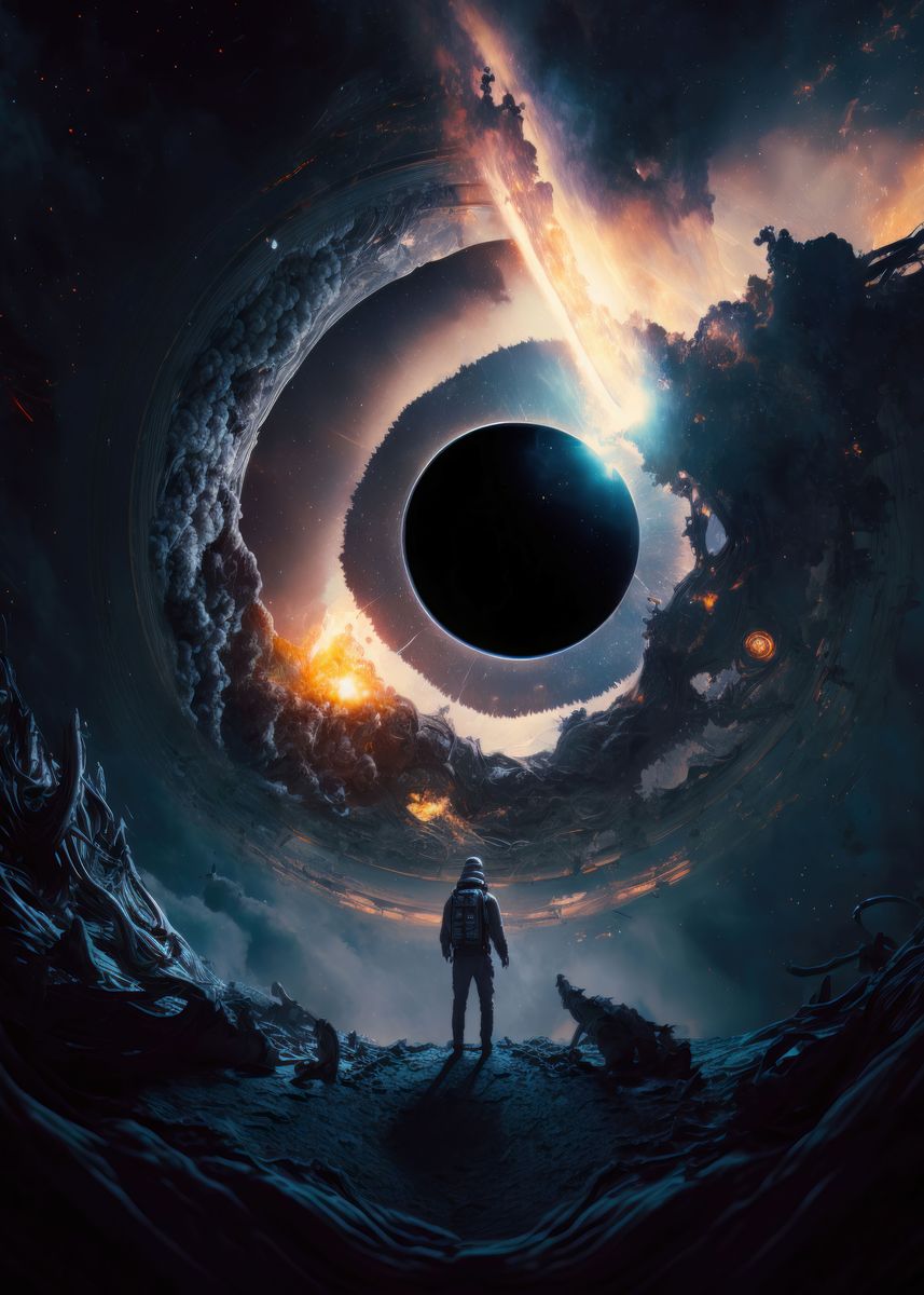 'Black Hole v5' Poster, picture, metal print, paint by Zdenek Moravek ...