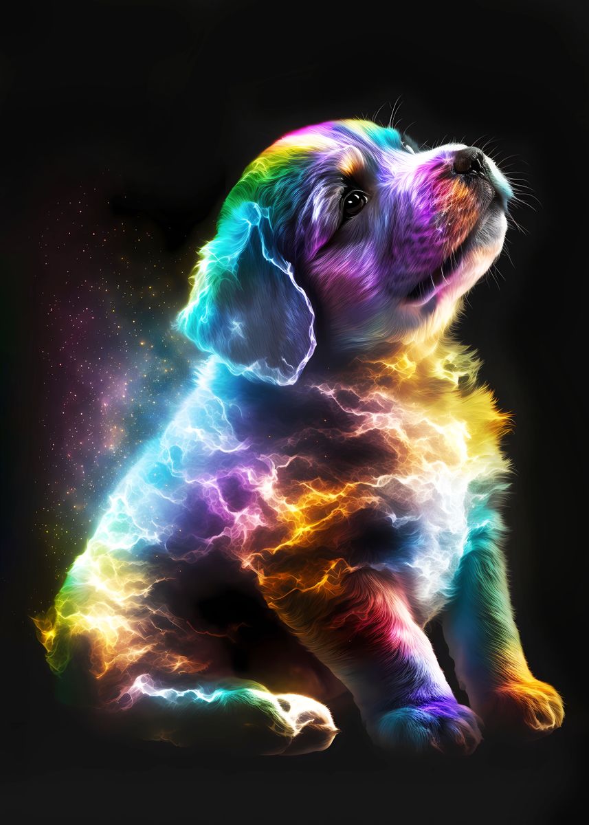 'Cute Galaxy Puppy' Poster, picture, metal print, paint by Luong Phat ...