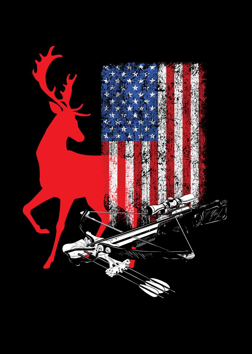 'American Crossbow Hunter' Poster, picture, metal print, paint by Mooon ...