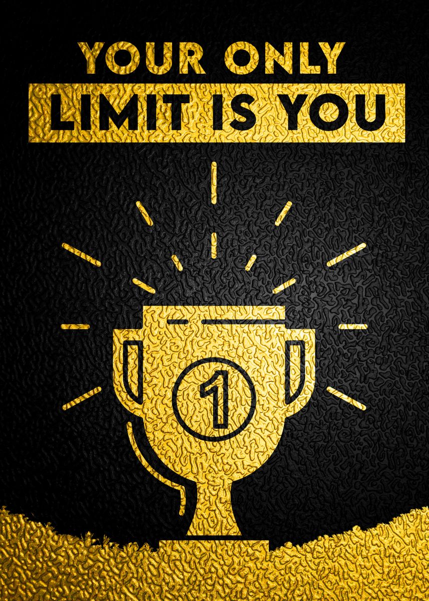 'Gold Motivation Quote' Poster, picture, metal print, paint by Reality ...