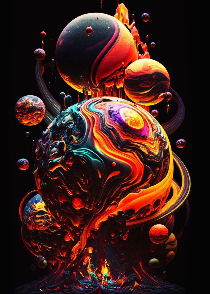 'Colorful Planets' Poster, picture, metal print, paint by Muh Asdar ...