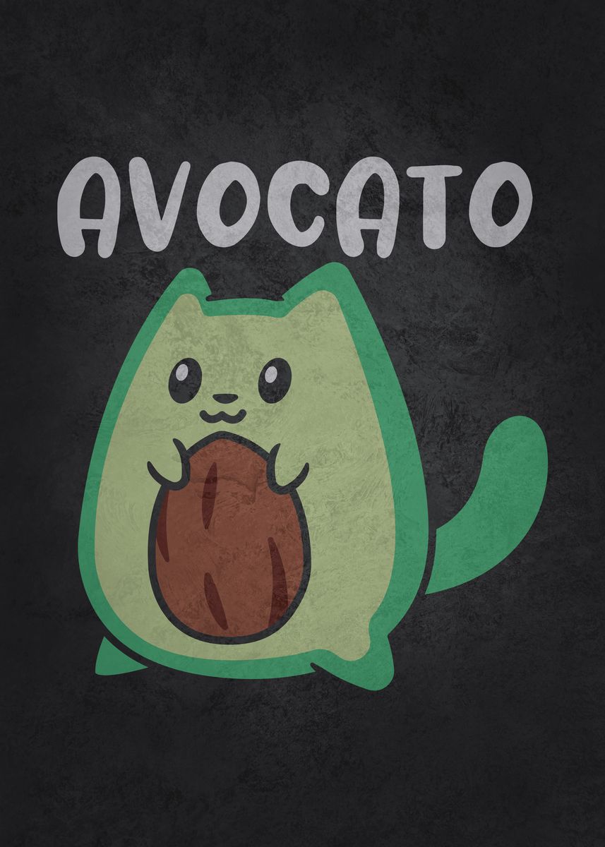 'Avocato Cat Avocato' Poster, picture, metal print, paint by GOHAN ...