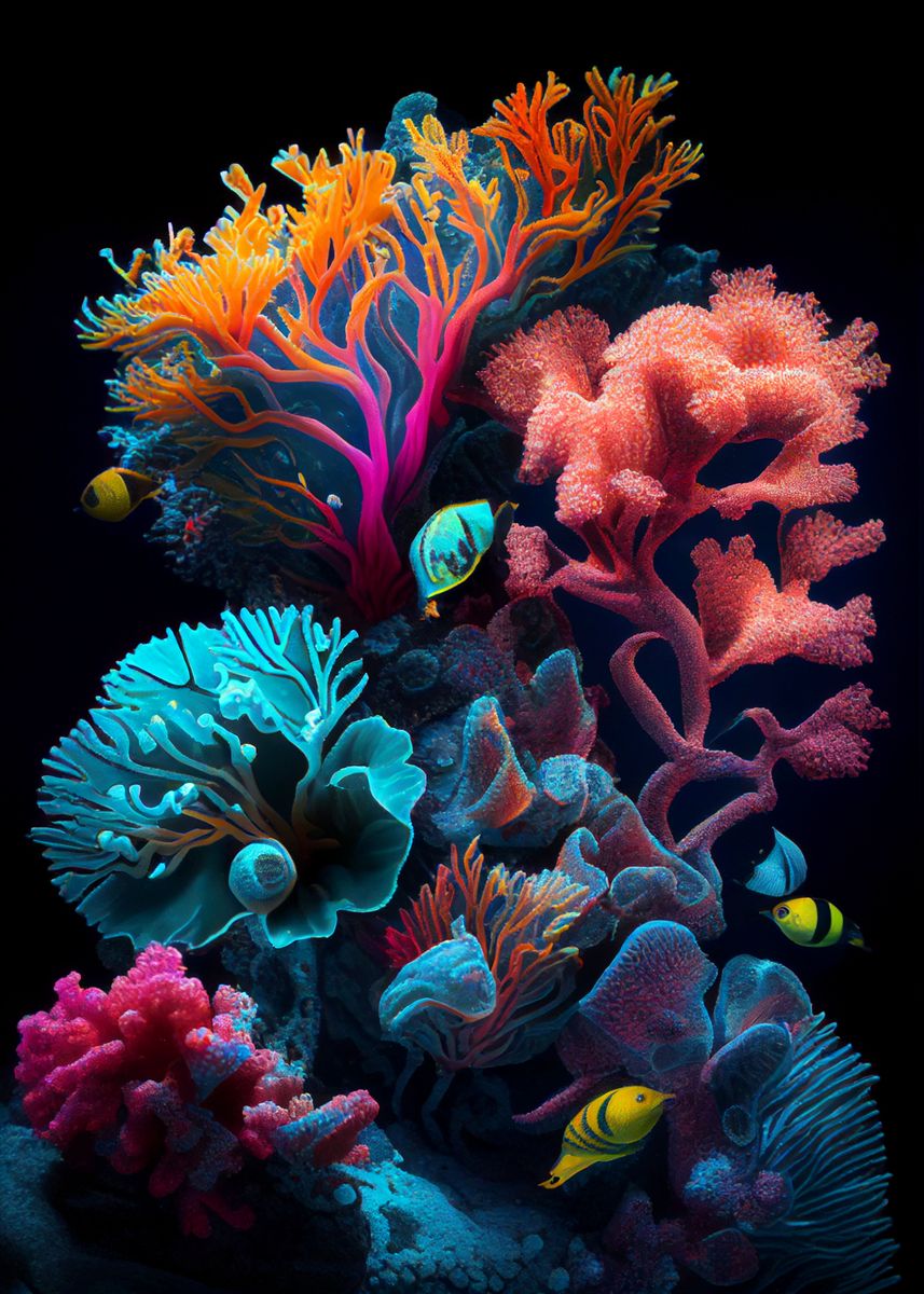 'Coral Reef' Poster, picture, metal print, paint by Mesh | Displate