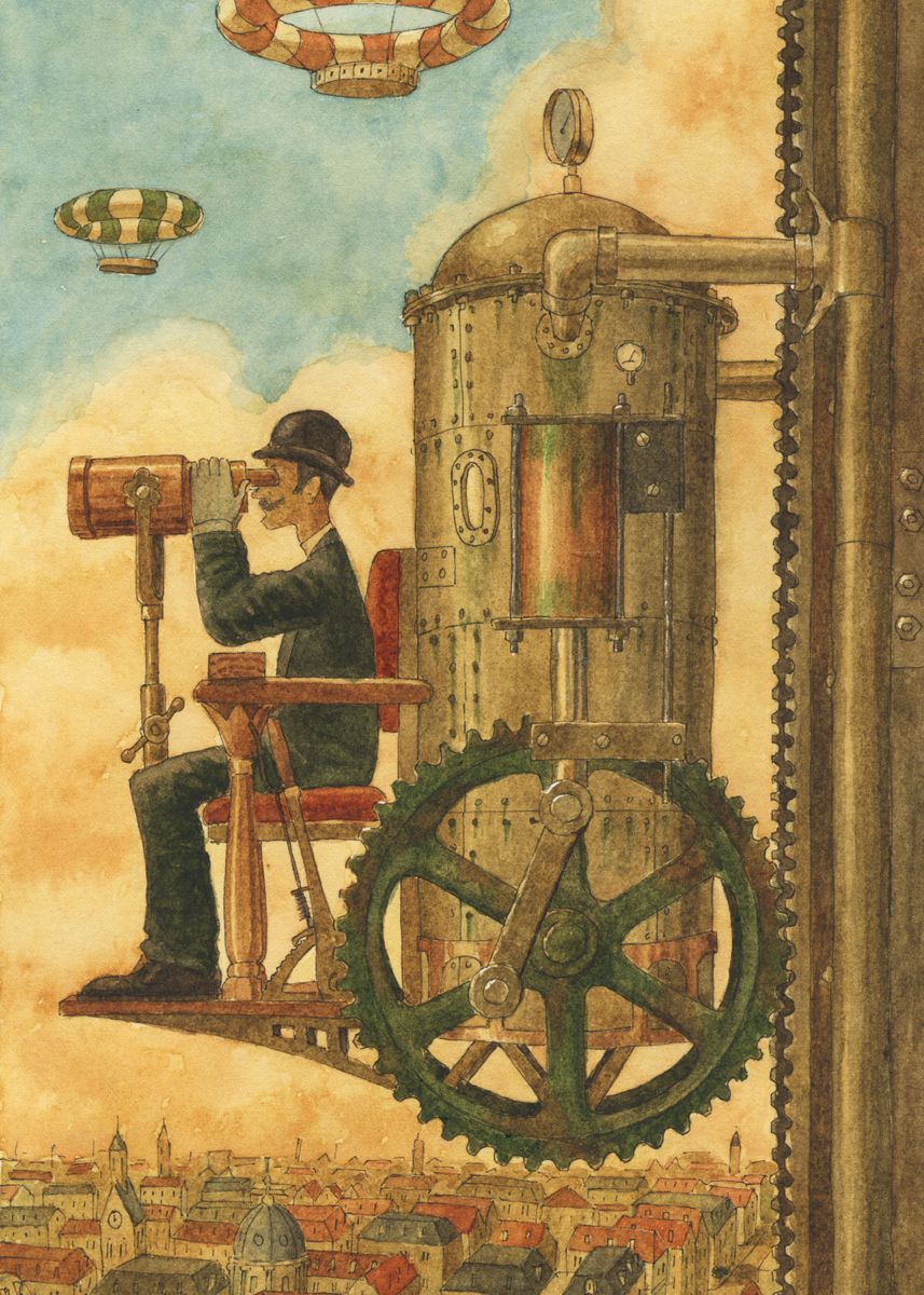 'Steam Elevator' Poster, picture, metal print, paint by Ornamirus ...