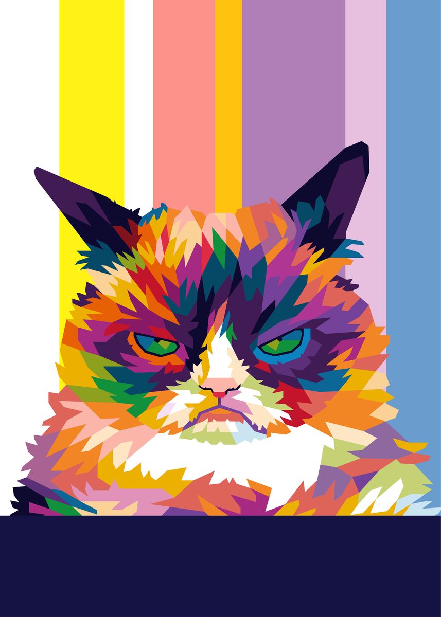 'Gumpy Cat Meme' Poster, picture, metal print, paint by Muifatin | Displate