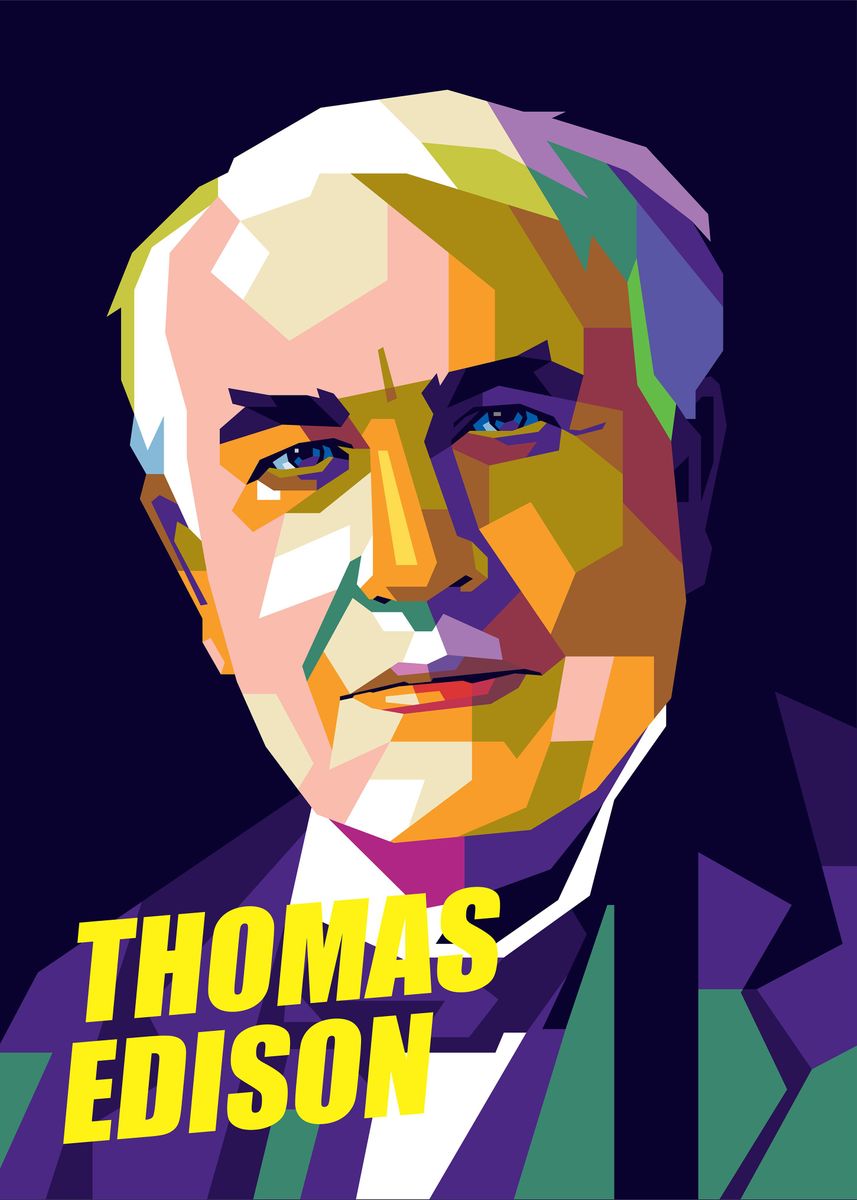 'Thomas Alva Edison' Poster, picture, metal print, paint by Erick Sato ...