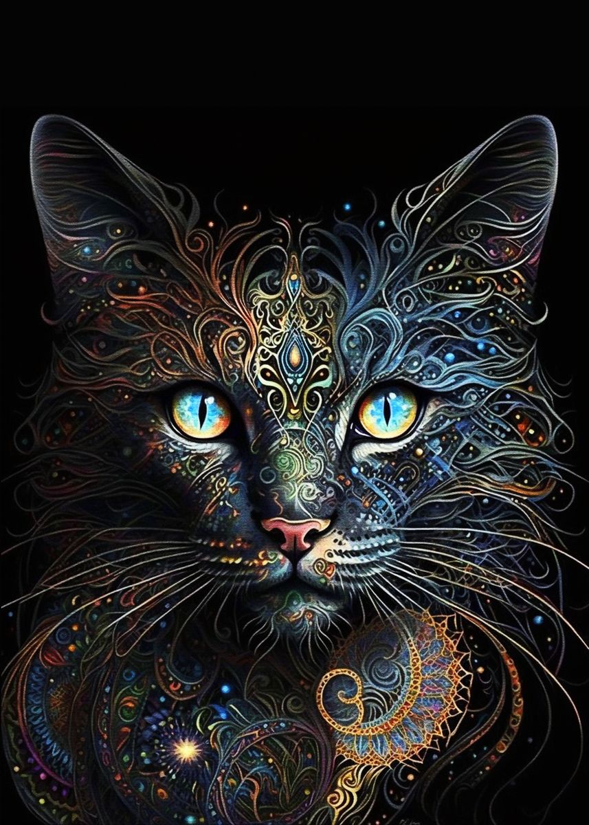 'Portrait Art Kitty' Poster, picture, metal print, paint by Muh Asdar ...