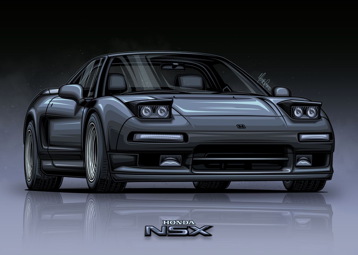 'Honda NSX Type S Black' Poster by Mário Ramos Art | Displate