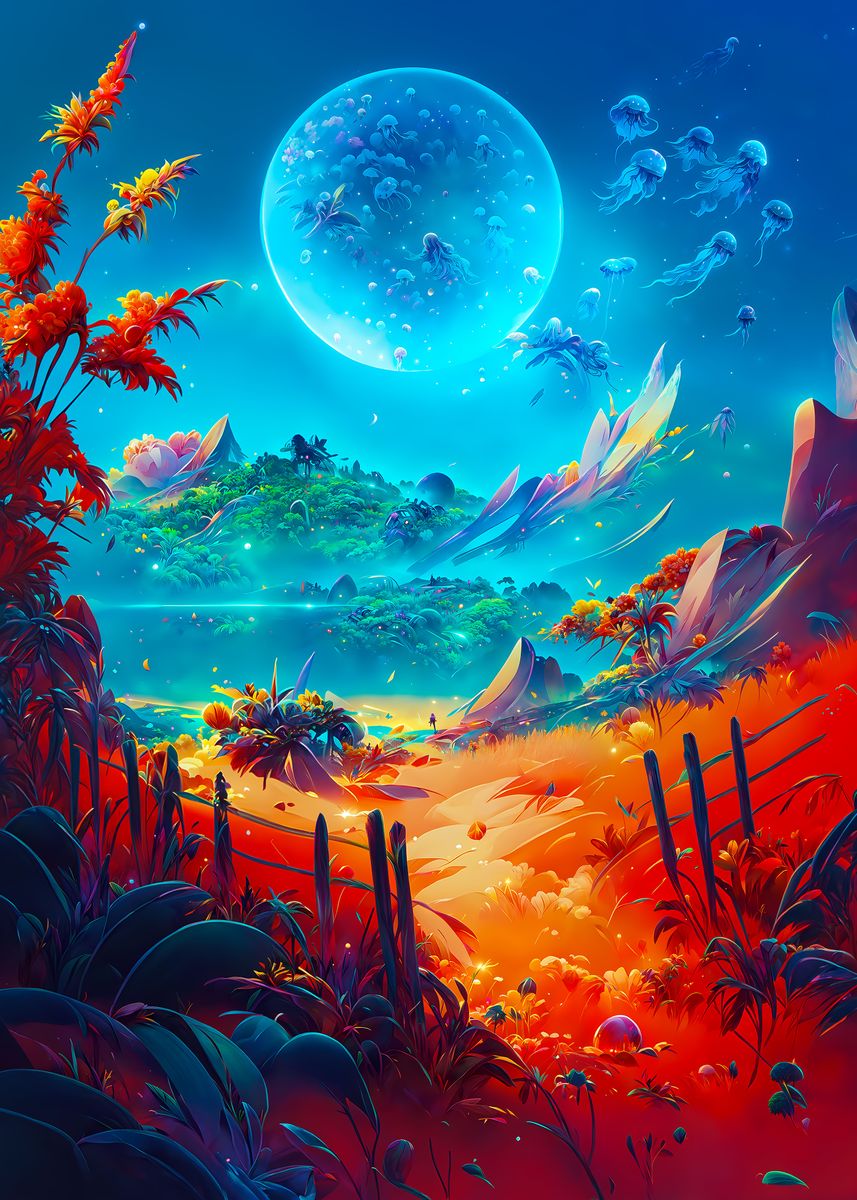 'Birth on Kepler 438' Poster, picture, metal print, paint by Marek ...