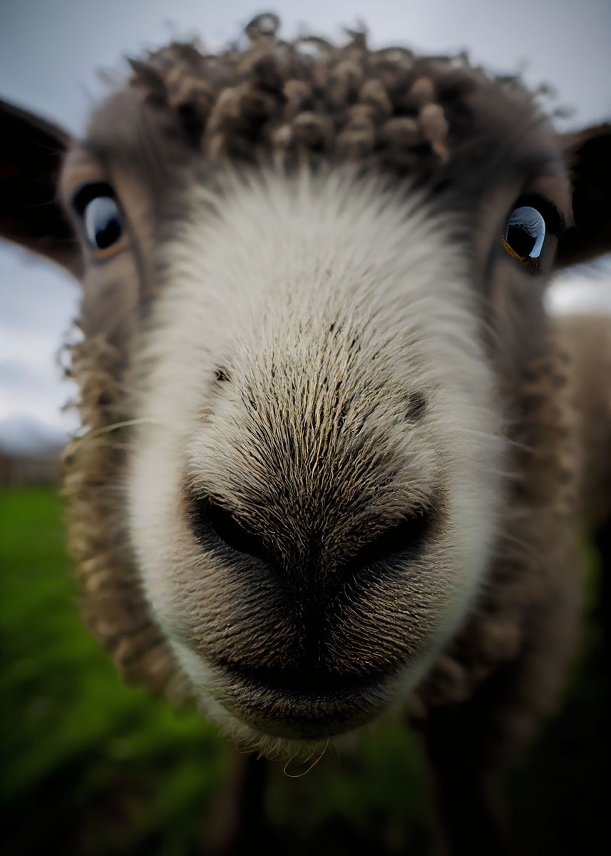 'sheep with a big nose' Poster, picture, metal print, paint by Nathan ...