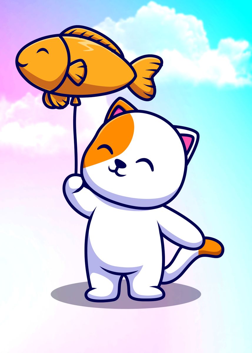 'Cat' Poster, picture, metal print, paint by khoa doan | Displate