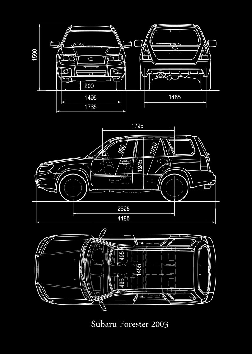 'Subaru Forester 2003' Poster, picture, metal print, paint by ke ke ...