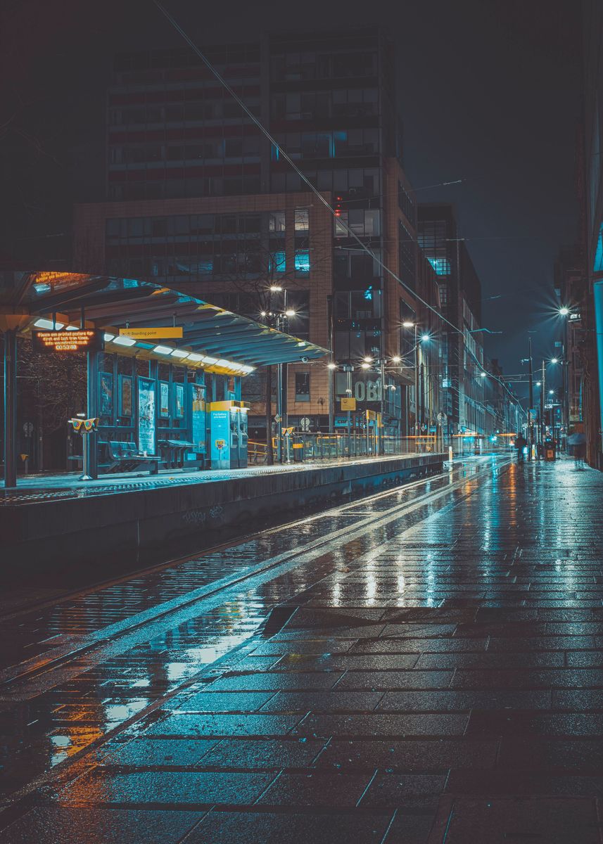 'Manchester at night' Poster, picture, metal print, paint by Darryl ...