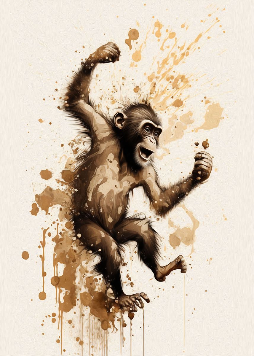 'Monkey' Poster, picture, metal print, paint by Sabiqul Fahmi | Displate