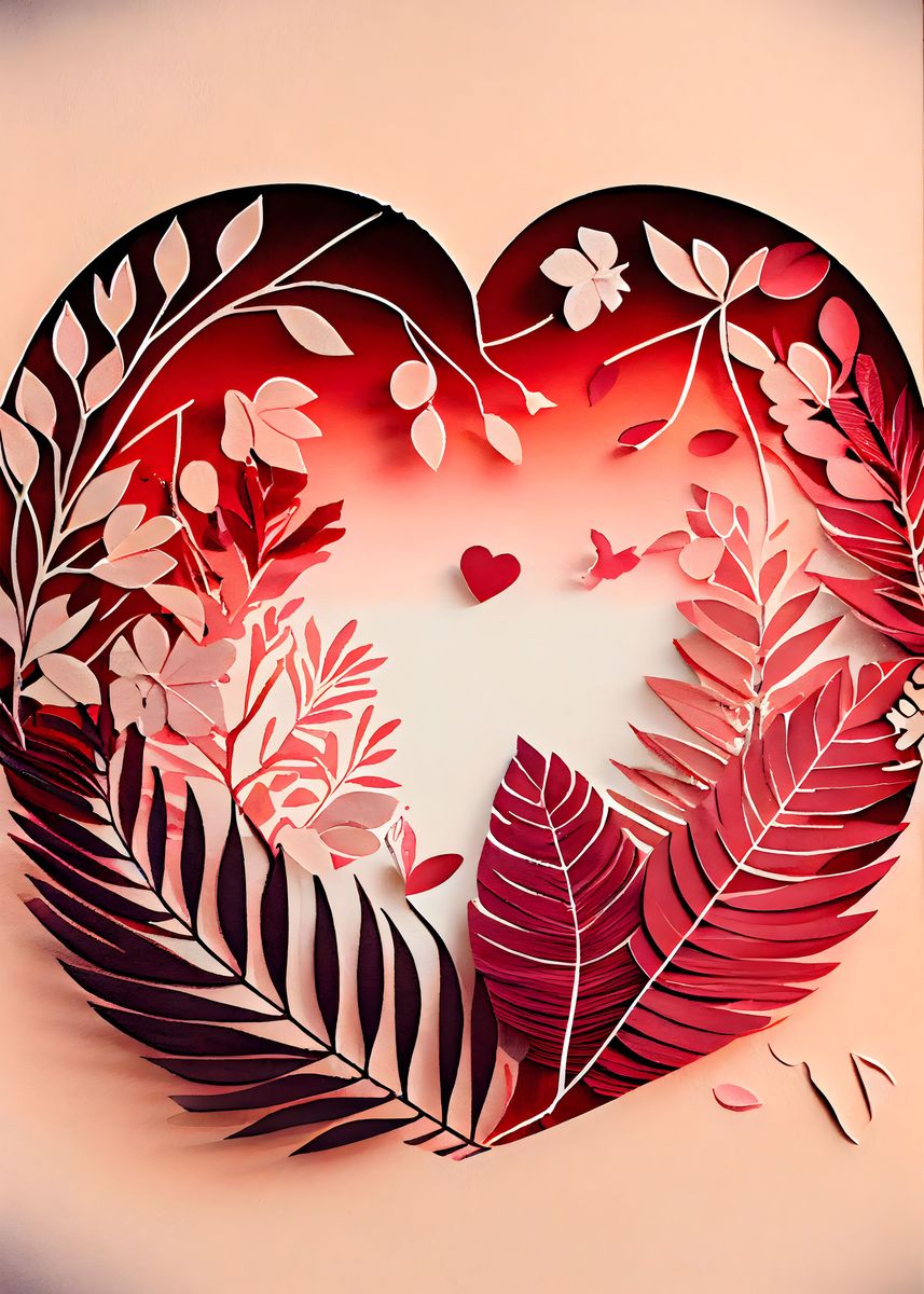 'A Delicate Papercut Heart' Poster, picture, metal print, paint by Ali ...
