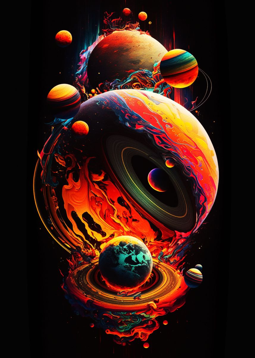 'Painting Colorful Space' Poster, picture, metal print, paint by Muh ...