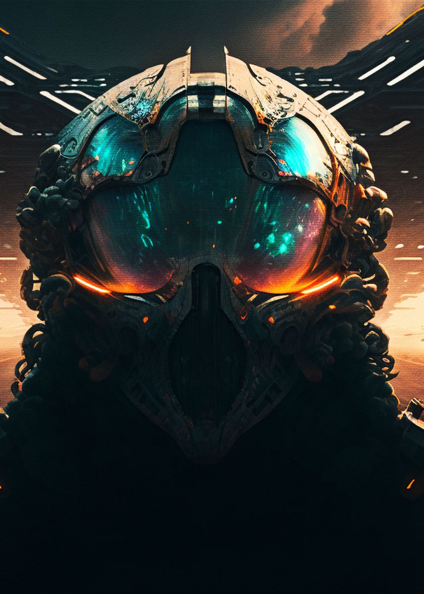 'Alien Helmet Pilots' Poster, picture, metal print, paint by Muh Asdar ...