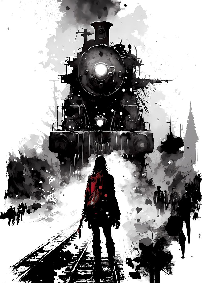 'Haunted Ink Train' Poster, picture, metal print, paint by ...