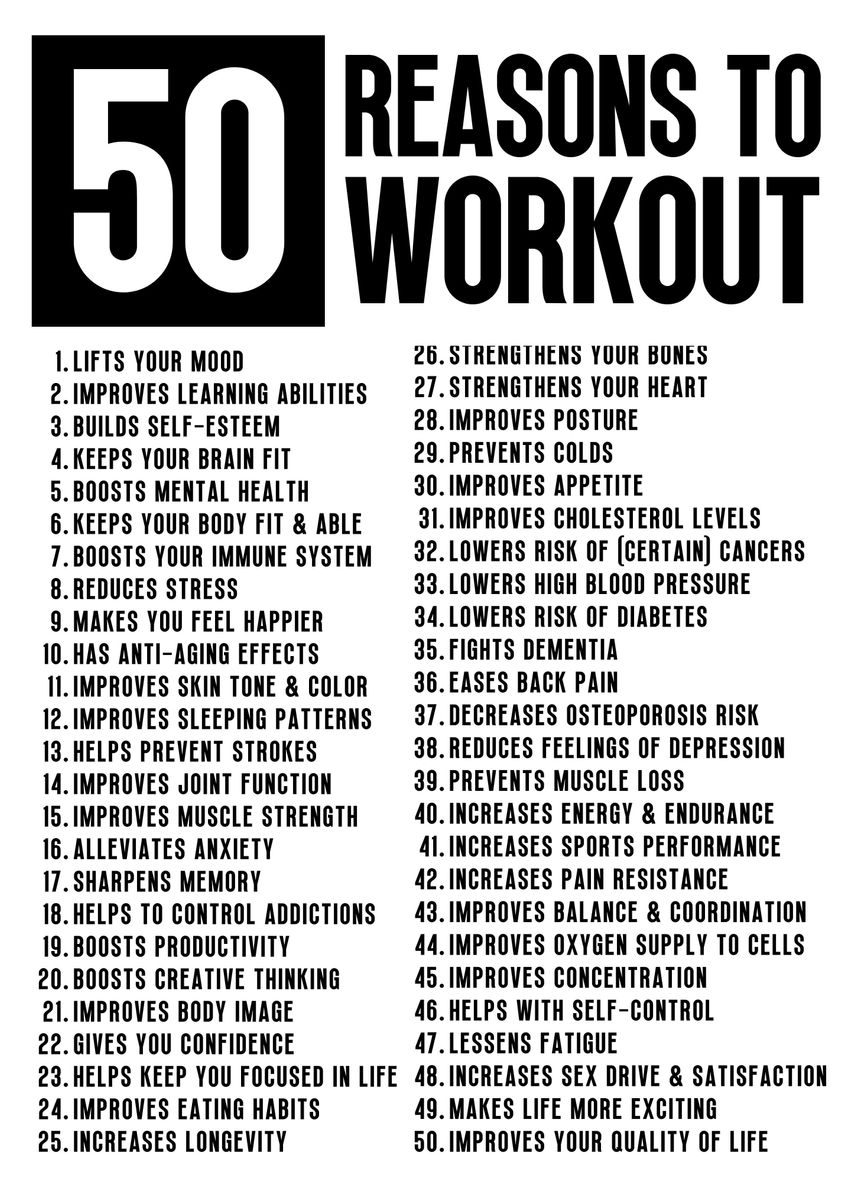 '50 Reason to Workout' Poster, picture, metal print, paint by Yess ...