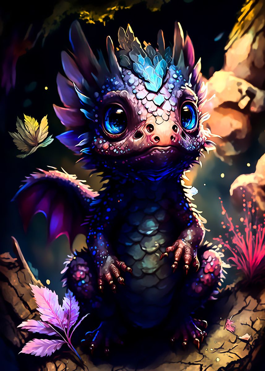 'Dragon' Poster, picture, metal print, paint by bds land | Displate