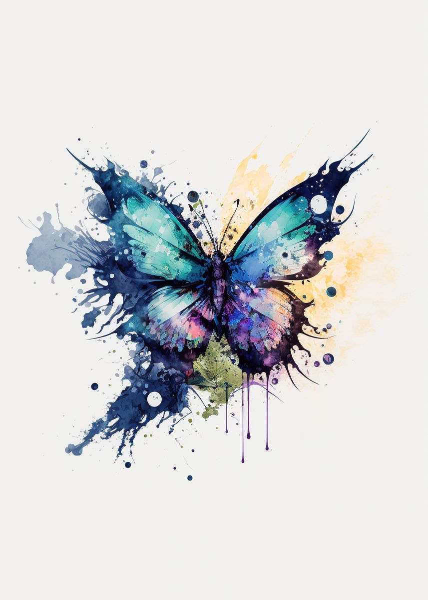 'The Majestic Butterfly' Poster, picture, metal print, paint by Ali Ch | Displate