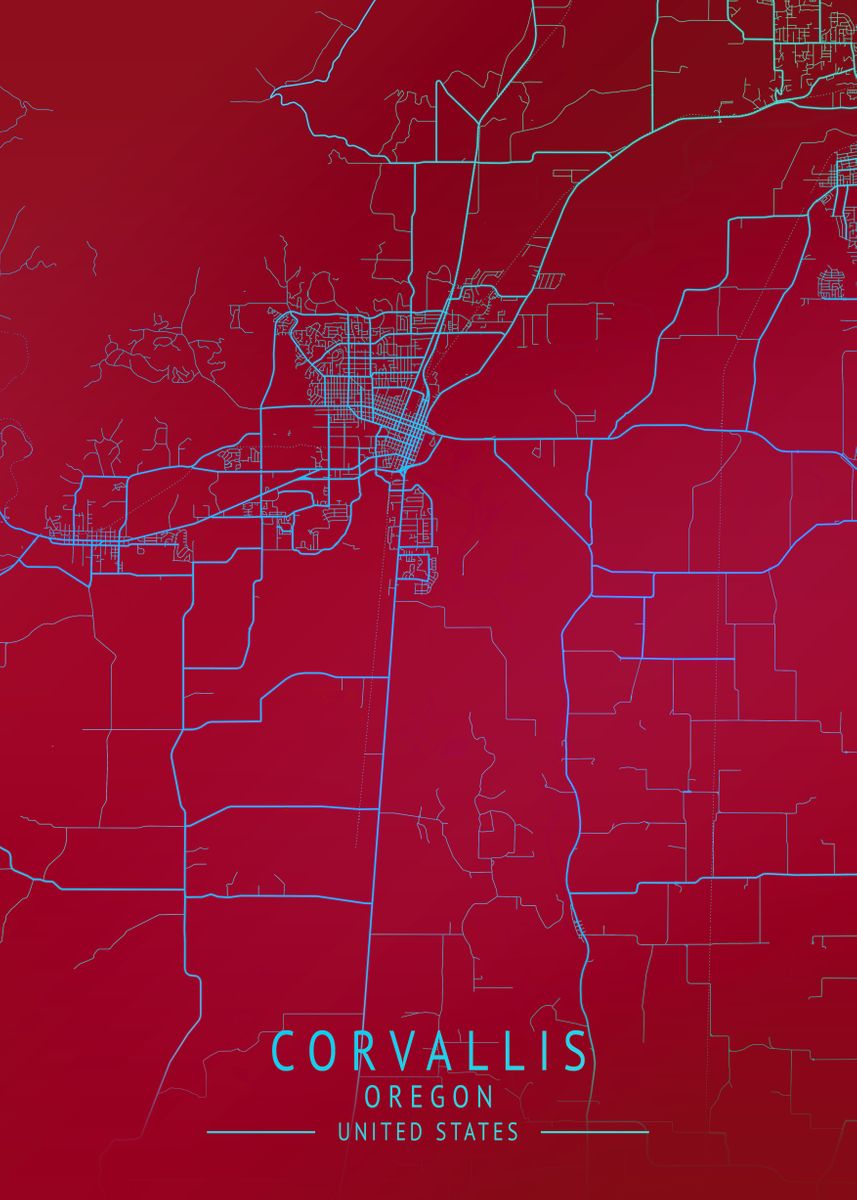 'Corvallis Oregon City Map' Poster by Gigi Bgm | Displate